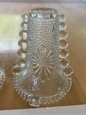 Unknown | Accents | Clear Glass Textured Boudoir Bedroom Lamps Pair ...